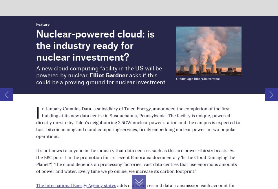 Nuclear-powered cloud: is the industry ready for nuclear investment ...